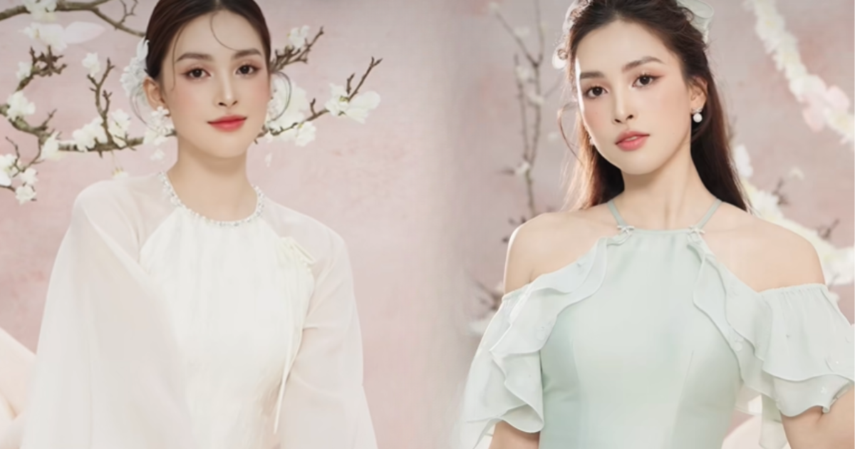 Video: Tiểu Vy đẹp 'sắc nước hương trời' trong áo dài Tết, visual nét như AI nhận về bão tim ...